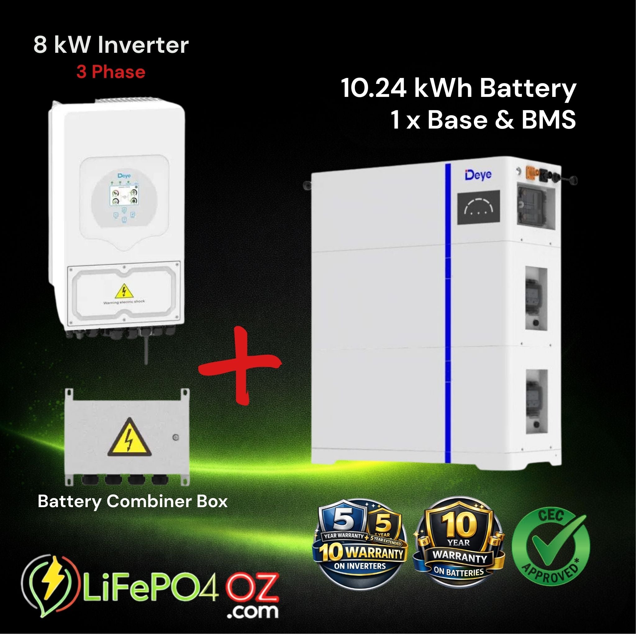 Deye Inverter & 5.12kWh Stackable Battery Bundle